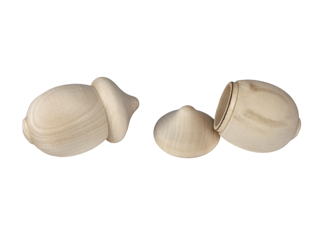 Unfinished Wooden Acorn Boxes for Fall Crafts – Playspire LLC