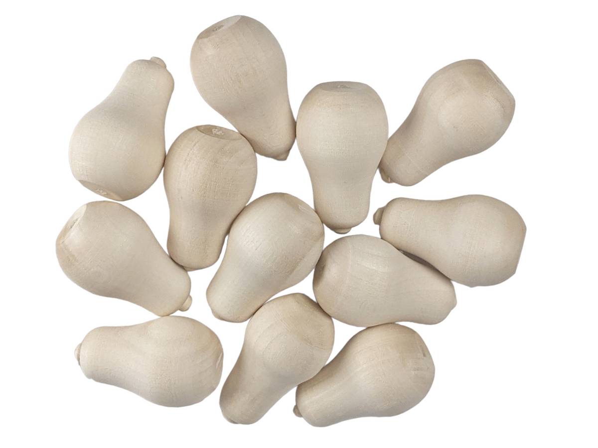 Mini Wooden Pears, Unfinished for Crafting & DIY Toys – Playspire LLC