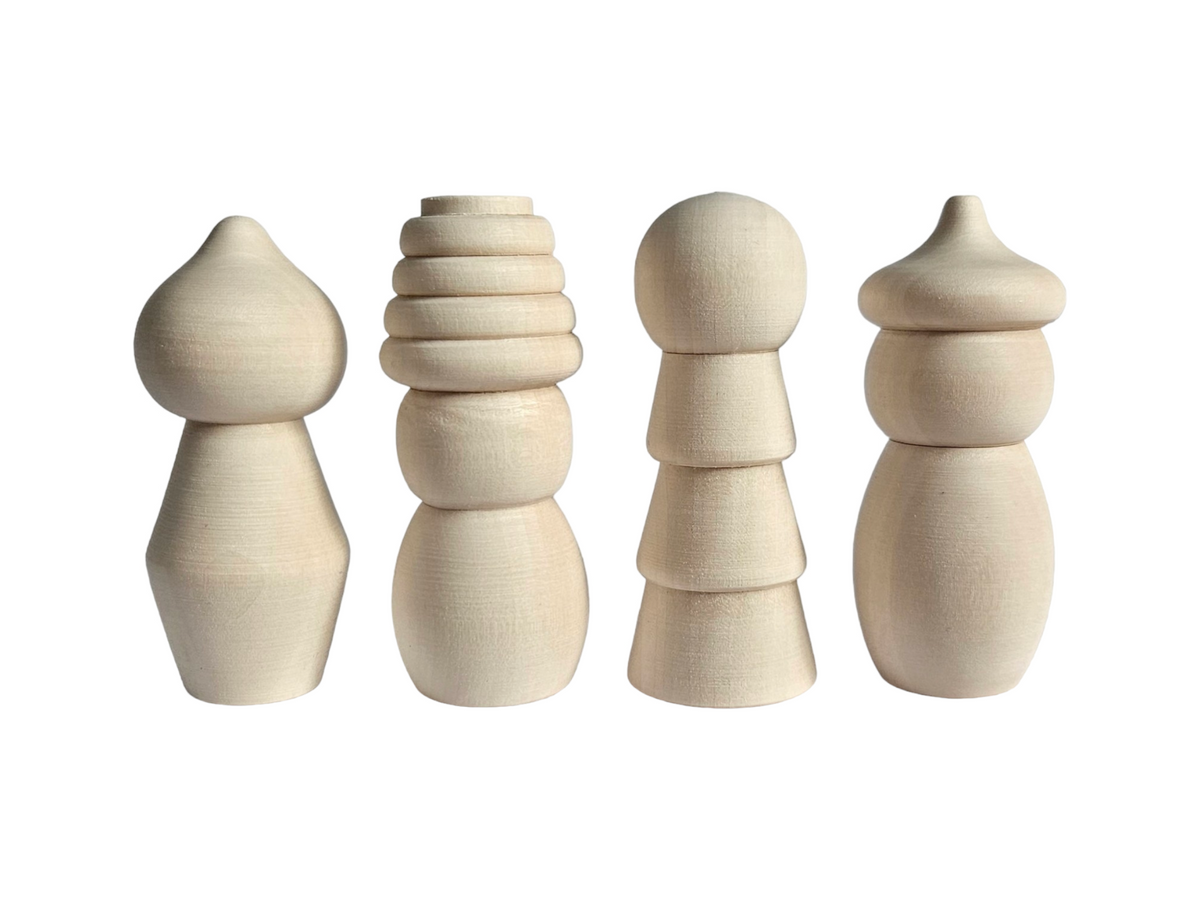 Unfinished Mini Wooden Peg Dolls Inspired by Nature, for Crafting ...