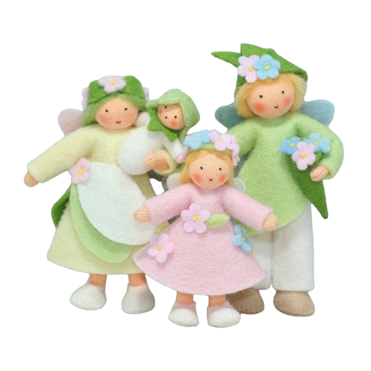 Flower Fairy Family, wool felt flower dolls handmade by Ambrosius ...