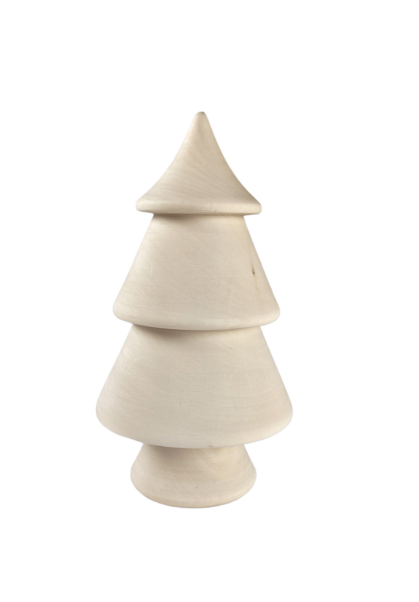 Unfinished Wooden Fir Tree (Large) Hand turned for Crafting – Playspire LLC