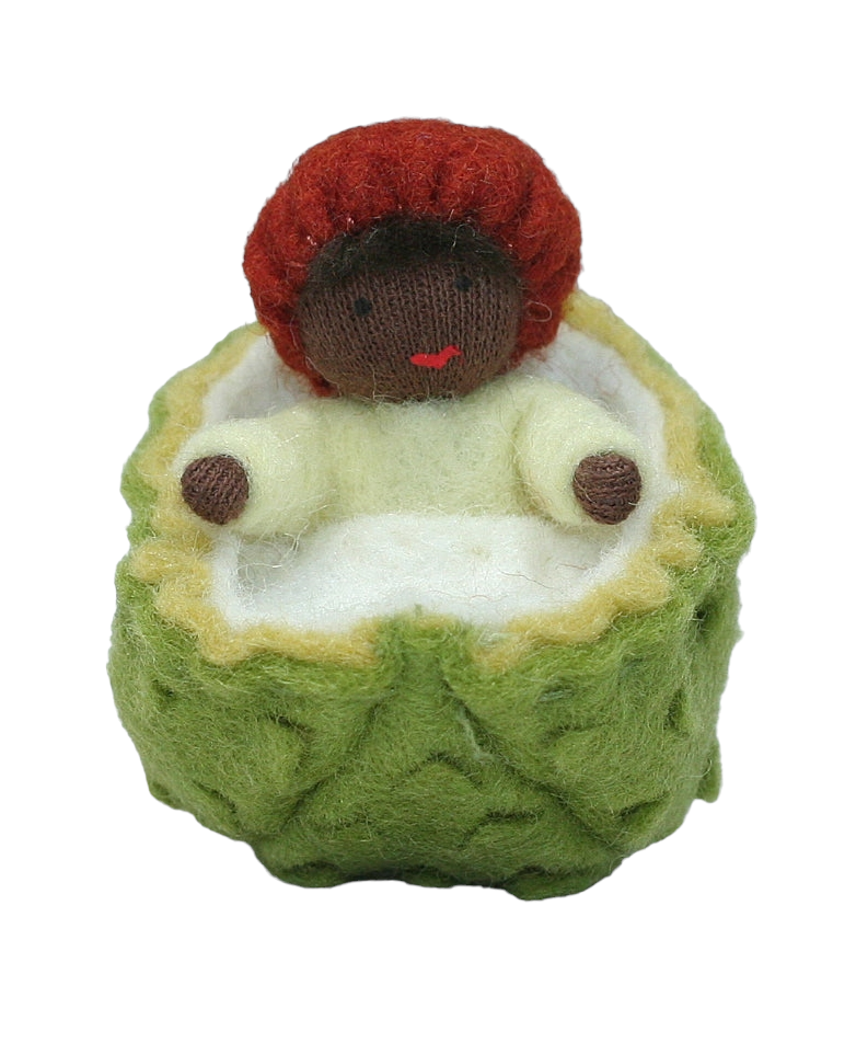 Chestnut Baby, a wool felt flower fairy doll handmade by Ambrosius ...