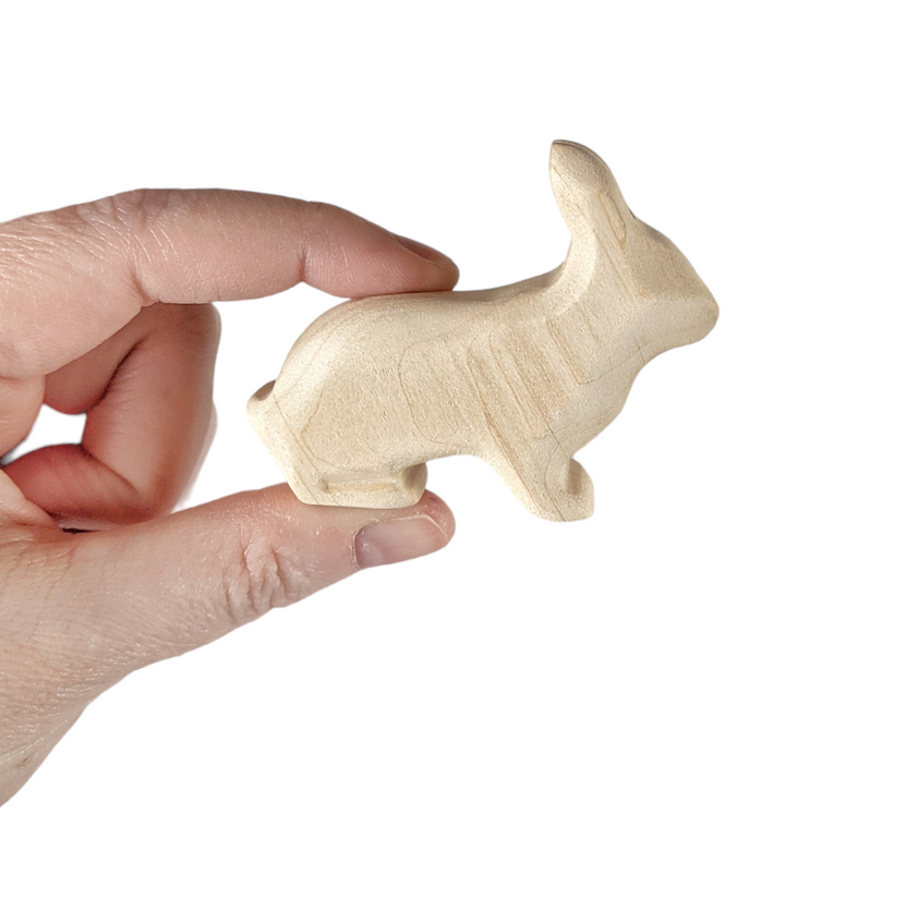 Carved Wood Bunny / Rabbit Set of 2 for Spring and Easter Crafting ...